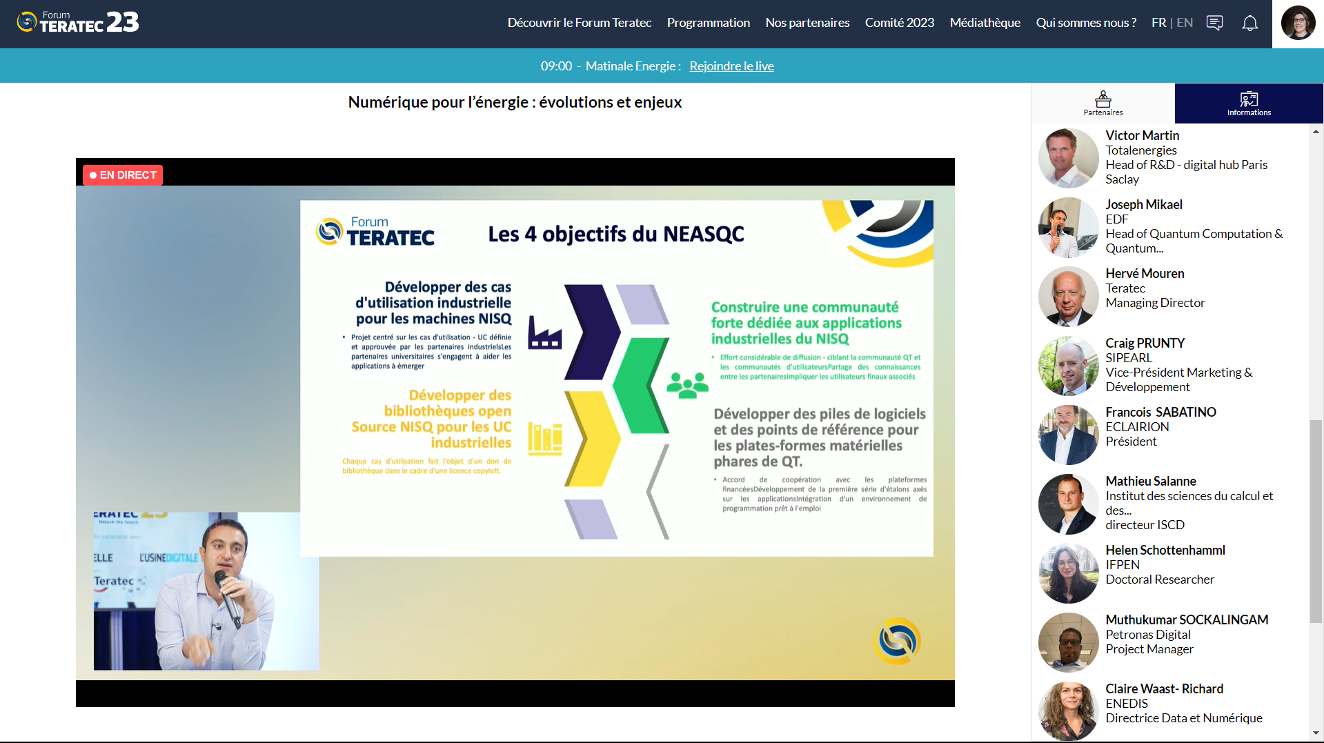 NEASQC presentation on smart charging at Teratec Forum - NEASQC